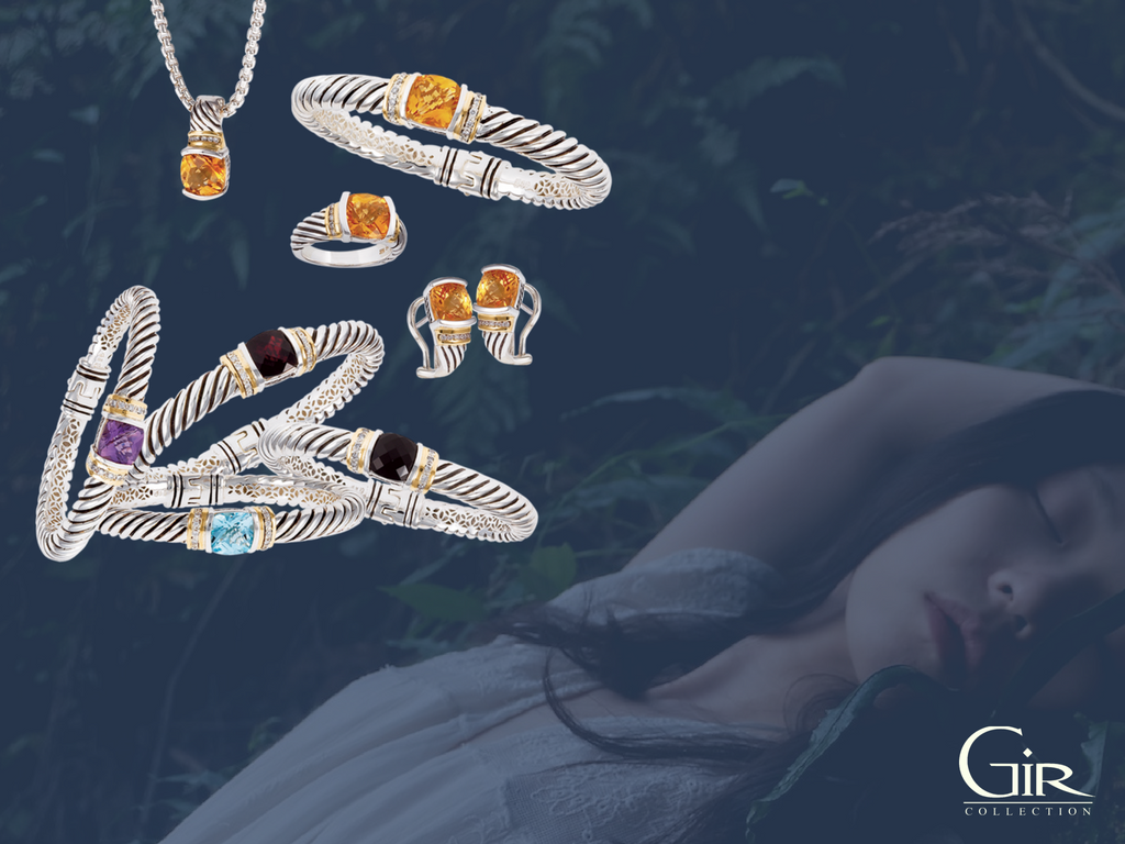 Ruta Classic Cable Bracelet -Gem Stones - Diamonds | Gir Collection